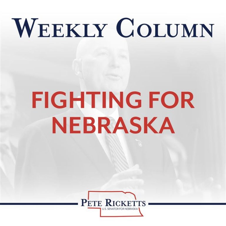 Weekly Column - Senator Pete Ricketts